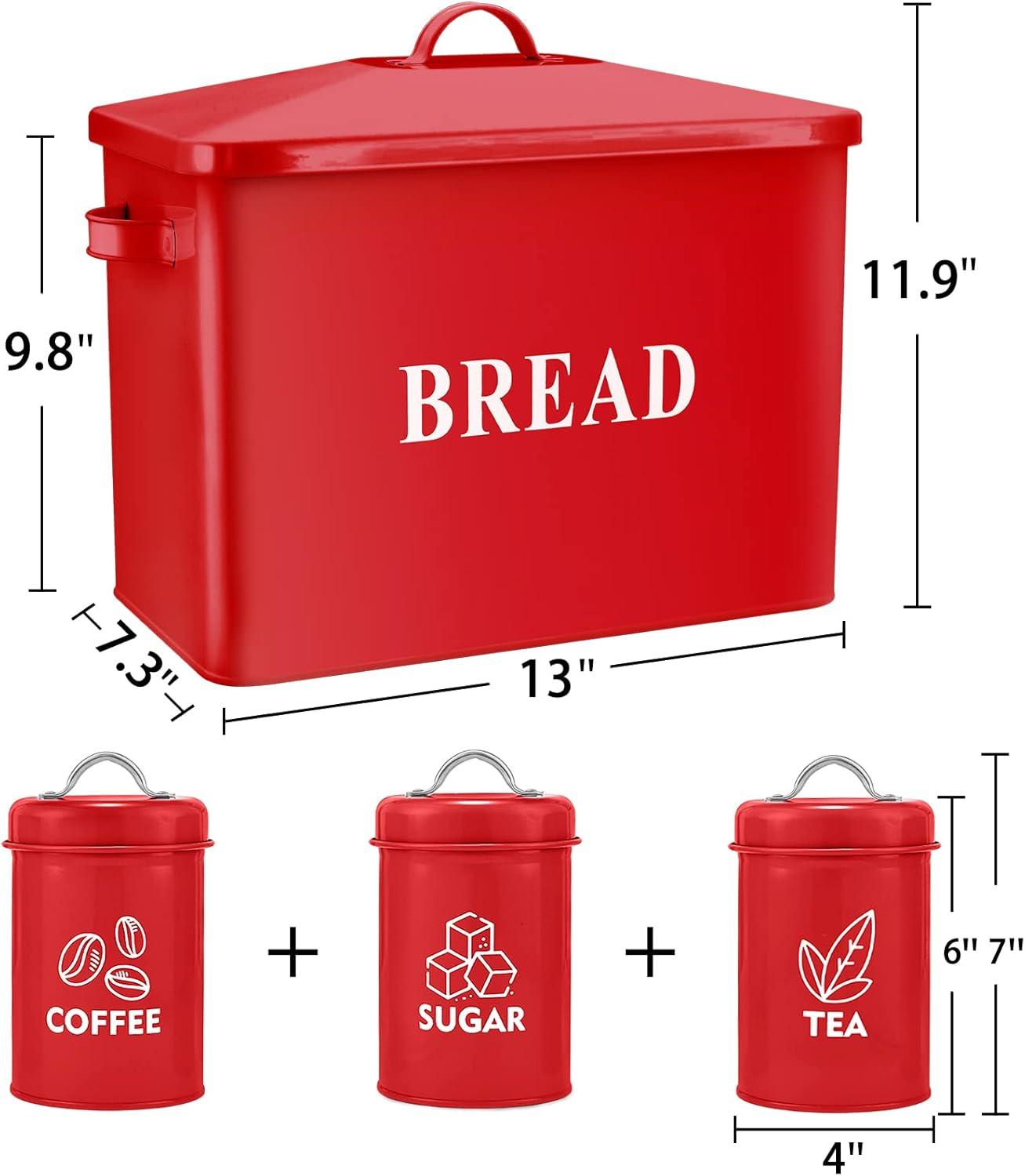 Navy Blue Bread Box with Canister Sets for Kitchen Countertop, E-far ...